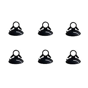DREAM ART 6 Pack Black Suction Cup 1.8 Inch PVC Plastic Sucker Without Hooks for Home Decoration and Organization