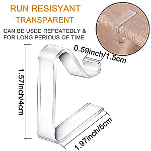 24 Pieces Transparent Clear Tablecloth Clips, Plastic Table Cloth Clips，Windproof Table Cover Holder Clamps，Table Cloth Holder for Christmas Home Wedding Party Indoor Outdoor Camping Picnic(24, Small)