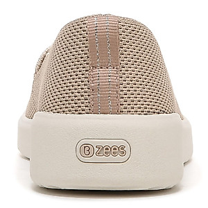 BZees Womens March On Moc Slip-on Loafer, Hazelnut Chevron Knit, 7 US