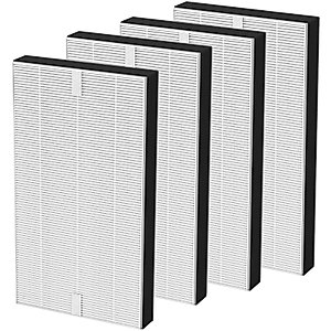 4 Pack F1 True HEPA Repalcement Filter Compatible with 3M Filtrete Room Air Purifier Models FAP-C01-F1,FAP-T02-F1, FAP-C01BA-G1, FAP-T02WA-G1, FAP-ST02W and FAP-ST02N
