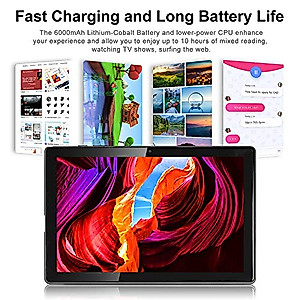 Android 11.0 Tablet, 10 Inch Tablet, 3GB RAM, 64GB ROM Support Wi-Fi 5+8 MP Dual Camera, Octa-Core Processor, HD IPS Screen, 128GB Expand, 6000mAh, Type-C Port, Brushed Texture Back