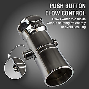 LDR Industries 520 1100CP-18 Water Saving Showerhead with Push Button Flow Control, Chrome Plated Brass