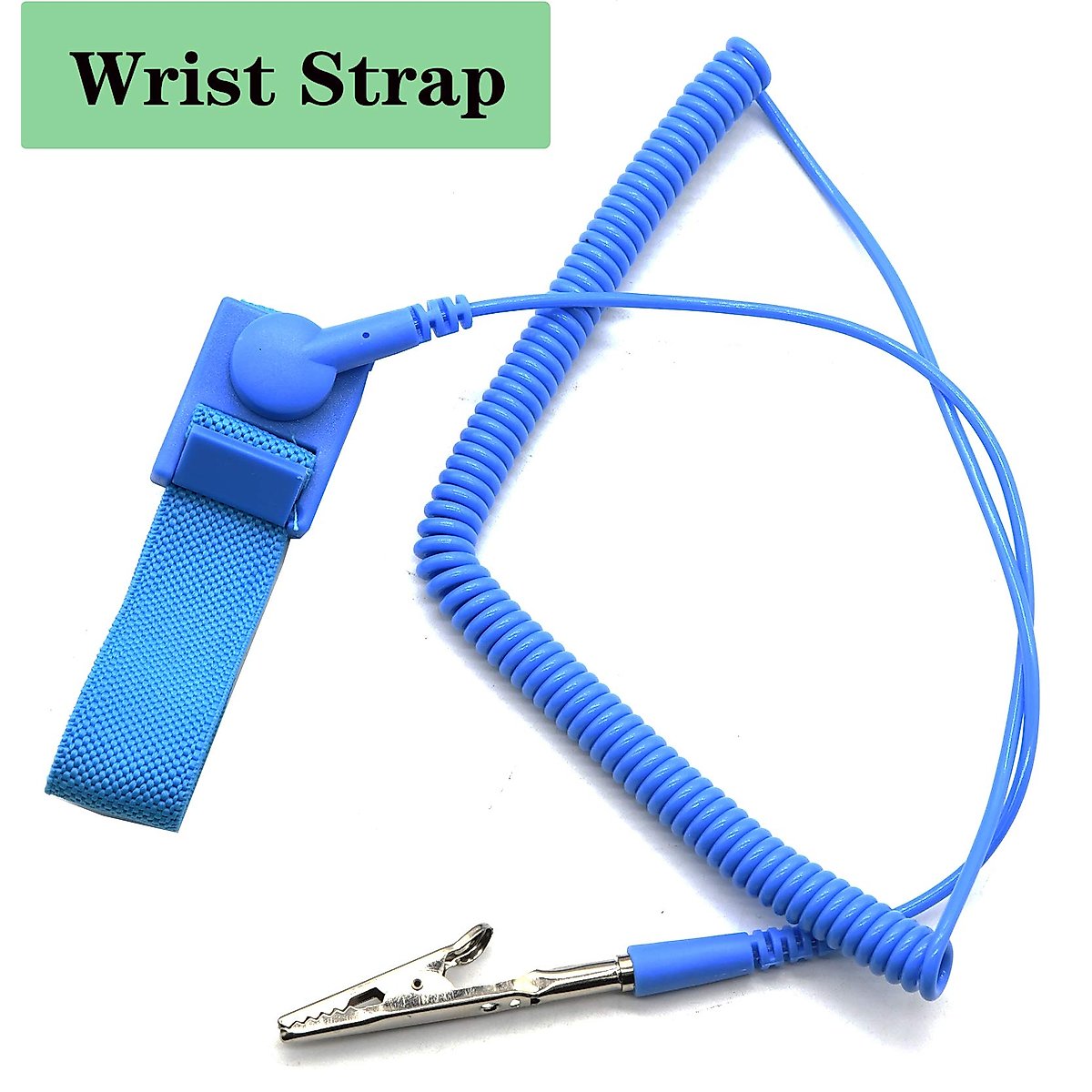 ESD High Temperature Mat Kit,ESD Mats,ESD Rubber Mat,ESD Kit,16" x 24" x 0.08",Blue, Anti-Static Mat with ESD Wrist Strap and ESD Grounding Cord for Sensitive Electronics Working - ESD Mat Kit