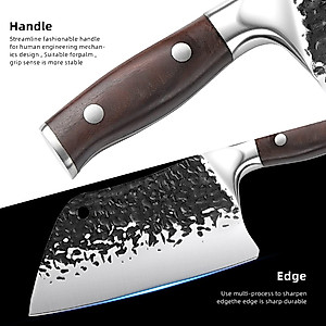 Hong Won Meat Cleaver,Butcher knife,Chop knife,Ultra Sharp Chef knife,High carbon stainless steel knife
