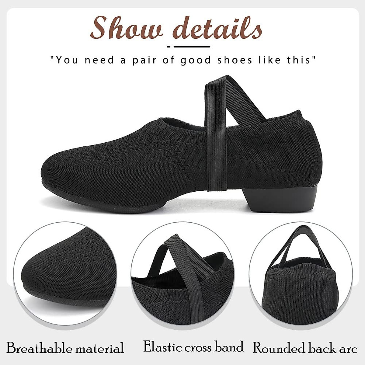 TINRYMX Womens Latin Dance SHOS Closed Toe Ballroom Salsa Tango Teaching Practice Dancing Shoes,US 7