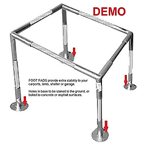 ODC Carport Canopy Foot Pads Base Plates Leg pegs (6)