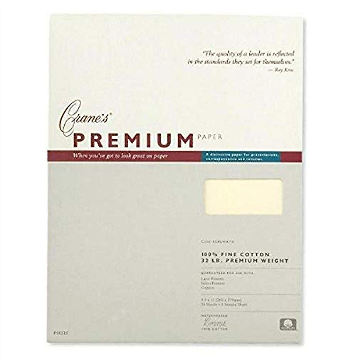 Crane & Co. Cranes Premium Weight Ecruwhite, Uncoated, 8 1/2 X 11 Sheets (PS8116)