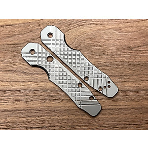 Black engraved FRAG milled Titanium Scales for Spyderco SMOCK