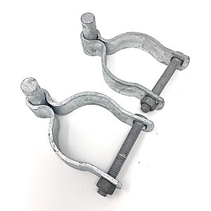 Pressed Steel Chain Link Fence Post Hinge w/Bolt - (2 Sets Pack) (2-3/8")