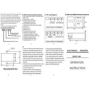TWTADE/ 110-220VAC LED Auto Display Digital Counter 0-999999 6 Digits + Hall Proximity Sensor Switch Distance 10CM NPN NO + Holder US-JSQ+GD+CT 10mm