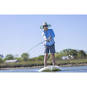 HUK Men's Standard Waypoint Long Sleeve Performance T-Shirt +50 UPF, Silver Blue, Small