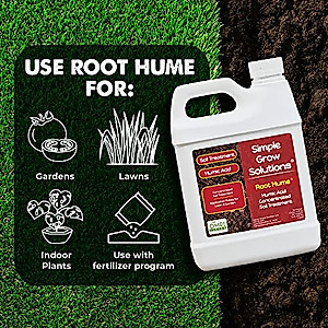 Simple Lawn Solutions Root Hume- Simple Grow Solutions - Concentrated Humic Acid - Liquid Carbon - Simple Grow Solutions- Natural Lawn & Garden Treatment - Plant Food Enhancer- Turf Grass Soil Conditioner (32 Ounce)