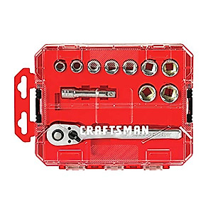 CRAFTSMAN Socket Set with Ratchet, Metric, 3/8-Inch Drive, 11-Piece Set (CMMT12027)