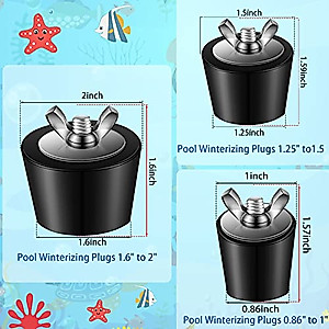 Tondiamo 3 Size Rubber Pool Plugs Pool Return Line Plugs Pool Plugs Skimmer Plugs Pool Plugs for Inground Pool Above Ground Pool (1 Inch, 1.5 Inch, 2 Inch)