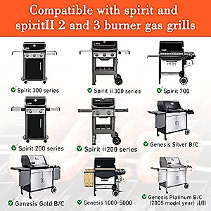 QuliMetal Cast Iron 7658 Grill Griddle for Weber Spirit 200, Spirit 300, Spirit II 200, Spirit II 300, Spirit E210, E310, Genesis Silver/Gold B/C, Genesis 1000-5000, Replace for Weber 7597 Griddle