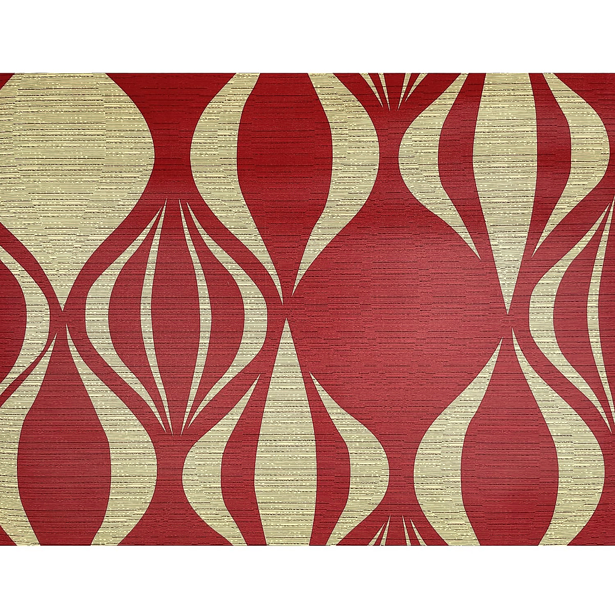 Yifely Red Geometric Design Furniture Paper Self-Adhesive Shelf Liner Dresser Drawer Sticker 17.7 Inch by 9.8 Feet