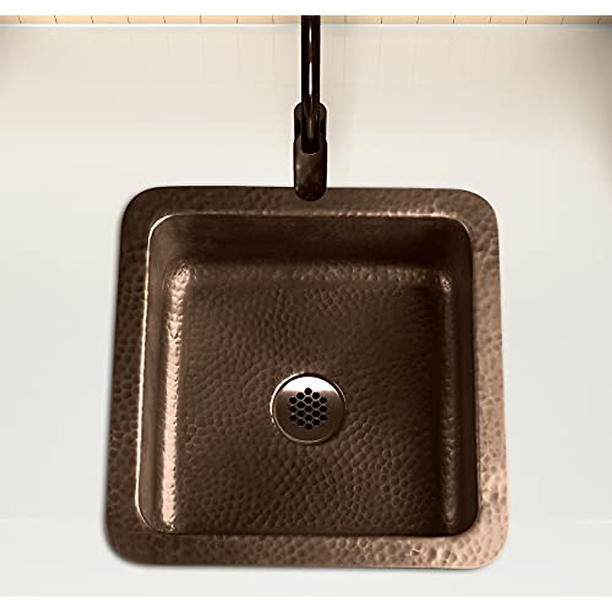 Monarch Abode Pure Copper 17093 Hand Hammered Glasgow Dual Mount Bar Prep Sink (12 inches)