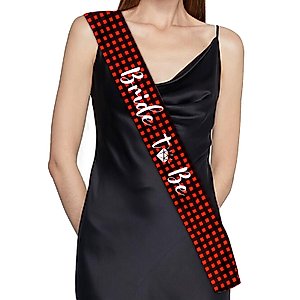 Cheereveal Flannel Fling Bride to Be Sash Bachelorette Party Decorations, Buffalo Check Plaid Flannel & Fizz Party Supplies, Lets Get Toasted Bachelorette Decor