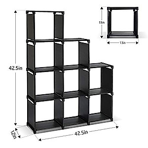 SOONEEDEAR 9/6 Cube Closet System Shoes Shelves DIY Closet Organizers and Storage Cube Bookcase for Books, Clothes, Toys, Shoes and Daily Necessities,Home Furniture