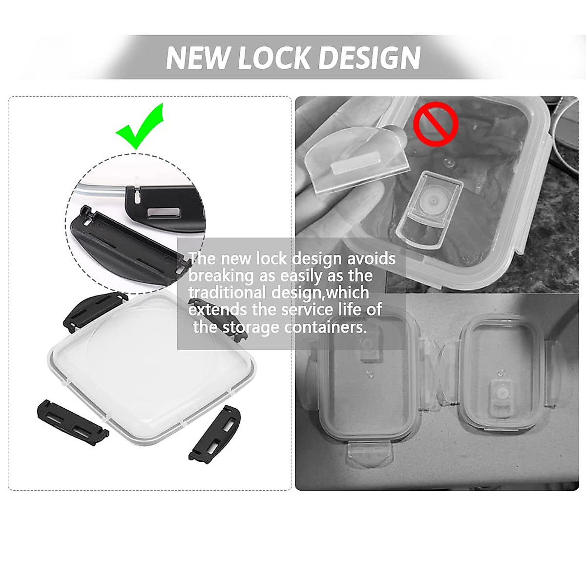 CASA LINGO Airtight Food Storage Containers with Lids, 5.3L Large Pantry Organization and Storage for Bulk Food Dry Food Cereal, Set of 4 Plastic Food Storage Containers