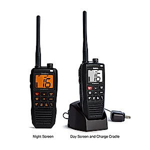 Uniden Atlantis 275 Handheld Two-Way VHF Marine Radio, Floating IPX8 Submersible Waterproof, Large Dual-Color Screen, 6-Watt, All USA/International/Canadian Marine Channels, NOAA Weather Alerts