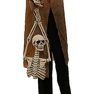 Haunted Hill Farm 5.25 ft. Life-Size Standing Grave Keeper with Red LED Eyes, Haunting Sound Effects, Lightweight and Battery-Operated