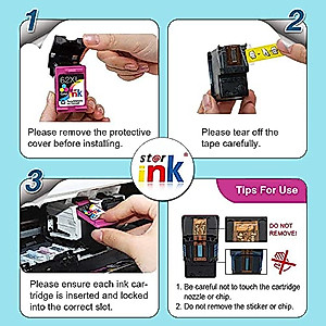 st@r ink Remanufactured Ink Cartridge Replacement for HP 62XL 62 XL Black for OfficeJet 200 250 5740 Envy 5660 7640 5540 5640 5642 7645 5643 5746 5745 5642 8000 Printer 2 Packs
