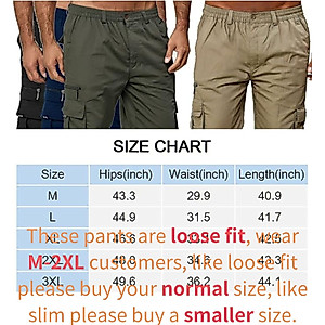EndoraDore Men's Multi-Pocket Pants Outdoor Cargo Jogger Pant Work Hiking Tactical Loose Straight Trousers Sweatpants