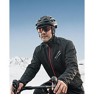ROCKBROS Winter Cycling Caps for Men Women Windproof Cycling Hat with Sun Visor Under Helmet Liner Black