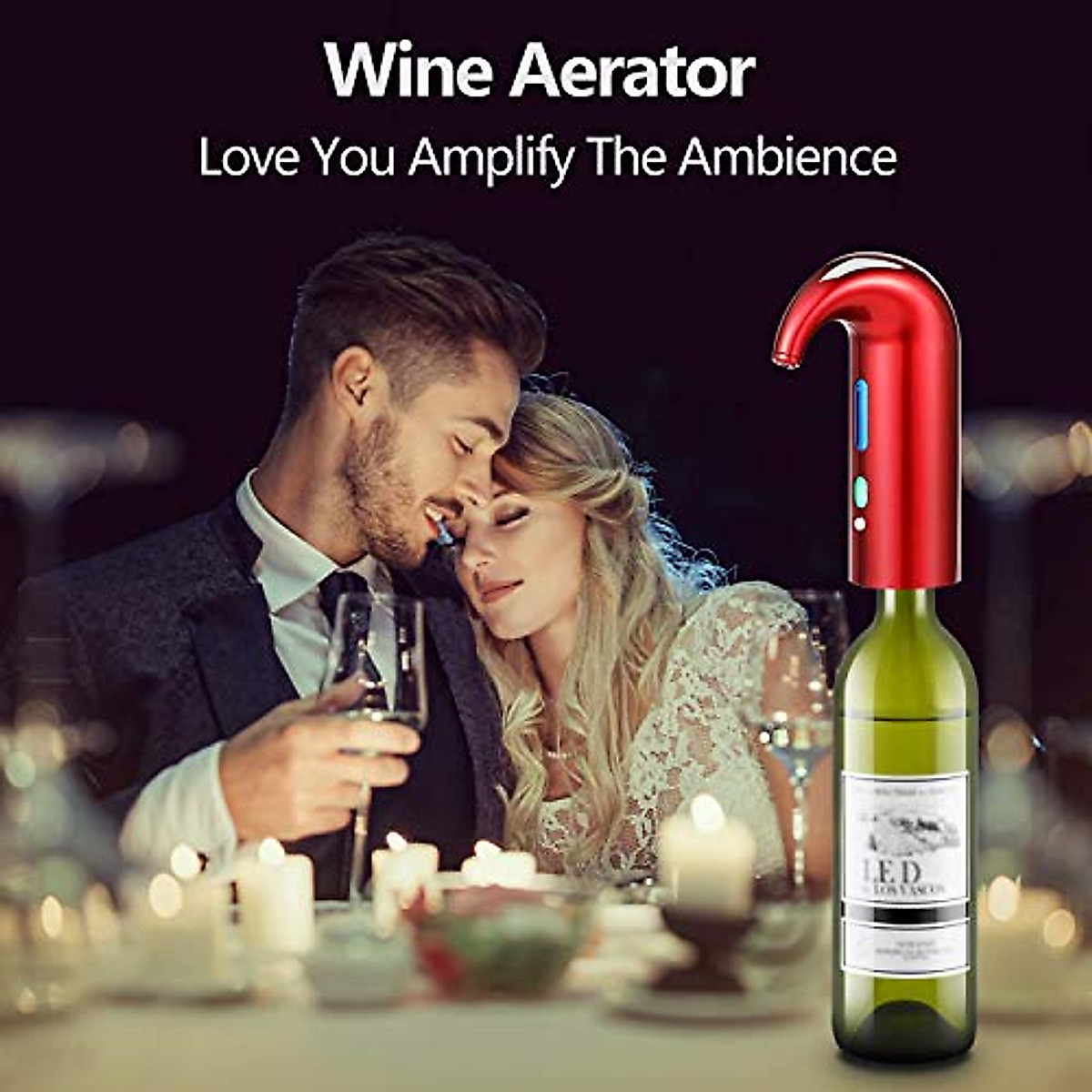 Electric Wine Aerator Pourer, Portable One-Touch Wine Decanter and Wine Dispenser Pump for Red and White Wine Automatic Wine Oxidizer Dispenser USB Rechargeable Spout Pourer