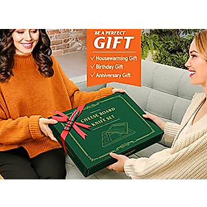 Easoger Acacia Cheese Board and Knife Set - 28" × 11" Extra Large Charcuterie Board Set, Magnetic 3 in 1 Cheese Tray Platter with Rich Accessories, Gift for House Warming, Anniversary, Christmas