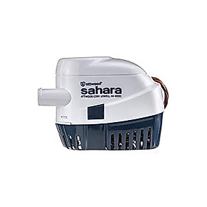 Attwood 4505-7 Sahara S500 Automatic Bilge Pump, 12-Volt, 1.5-Amp Draw, ¾-Inch Interior Diameter Hose, 29-Inch 16-Gauge Wire
