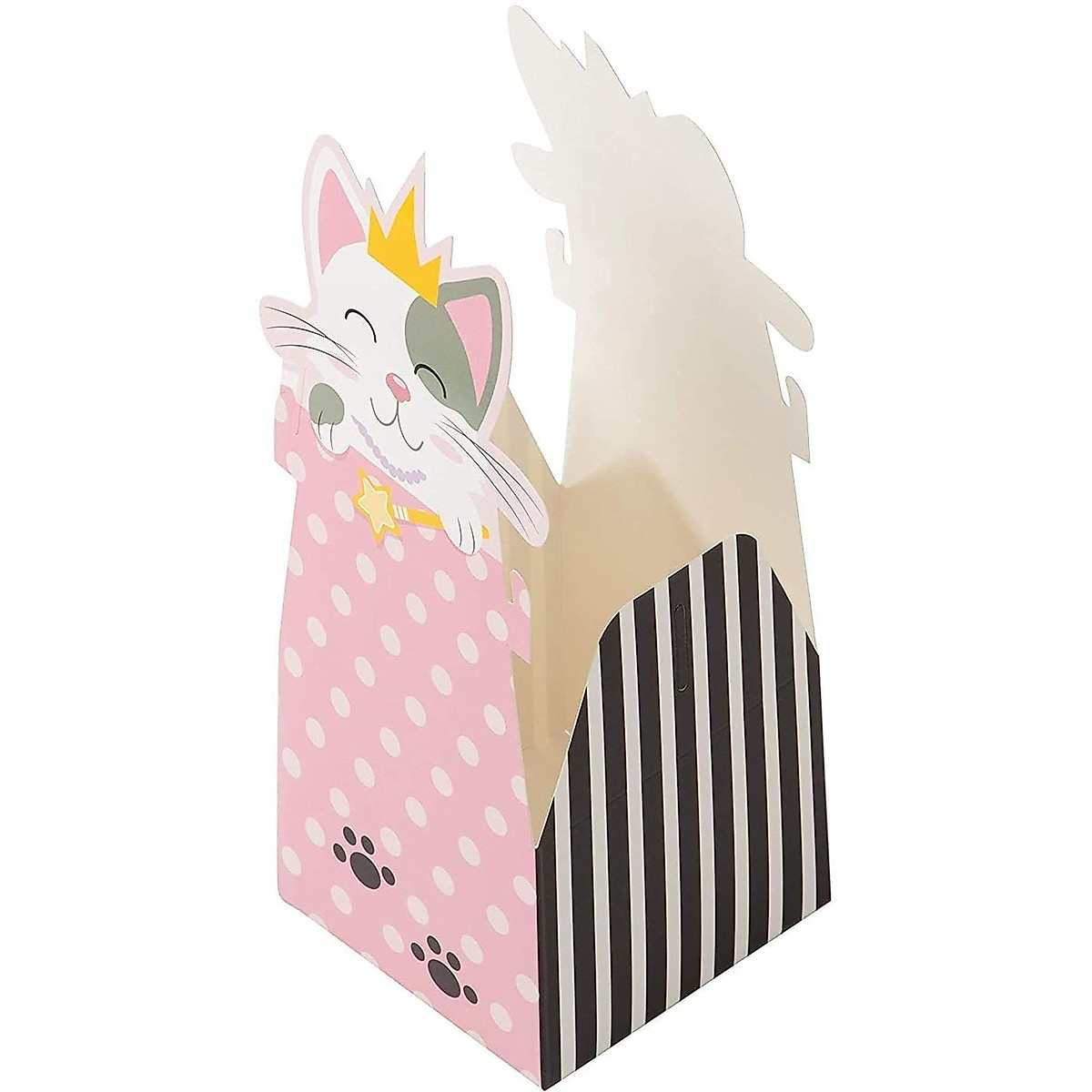 Juvale Cat Party Favor Boxes - 24-Pack Paper Treat Boxes with Die-Cut Princess Kitty, Cute Cat Themed Gable Boxes, Goodie Gift Loot Boxes, Girls Birthday Party Supplies, 3.5 x 3.5 x 8 Inches