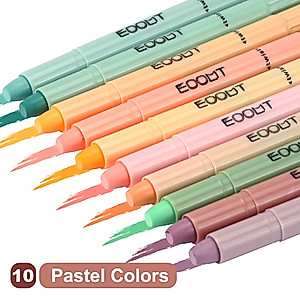 EOOUT Bible Highlighters and Pens No Bleed, 10 Pack Gel Highlighters with Assorted Cute Colors, Extra Smooth, Aesthetic Bible Study Journaling School Supplies, Bible