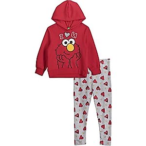 Sesame Street Elmo Toddler Girls Fleece Hoodie & Leggings Elmo 2T