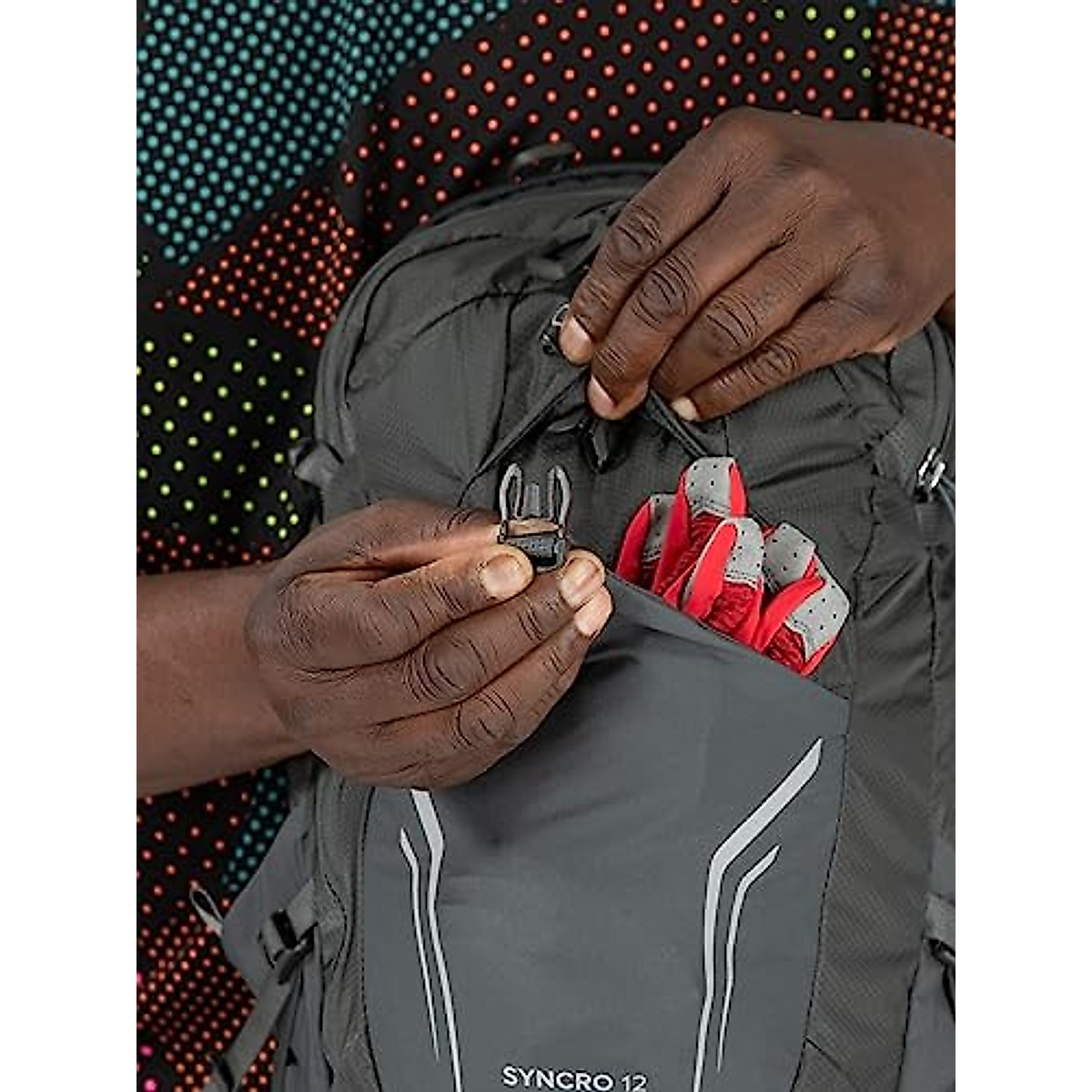 Osprey Syncro 12L Men's Hiking Backpack with Hydraulics Reservoir, Coal Grey, One Size