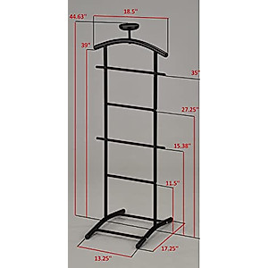 Kings Brand Furniture - Menros Metal Suit Valet Stand, Clothes Rack, Black
