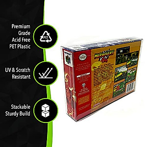 EcoTEK Protectors Clear Protector Case Compatible with SNES & Nintendo 64 Games Storage Box Video Game Display - Scratch, Dust Resistant (10 Pack)