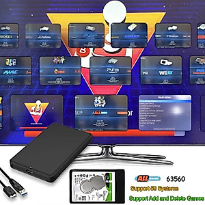 Mini Gaming PC 4G RAM 2T HDD VGA HMDI 1.4 Output Built-In 60000+ Plug&Play with 2 USB Wired Controllers Gaming Device Parts Accessories
