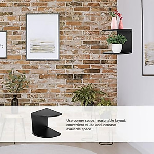 LIFKICH 1pc Corner Shelf Wall Hanging Shelf Wall-Mounted Corner Organizer Wall Display Shelves Wall Floating Shelves Shelf for Corner Decorative Hanging Display Rack Black