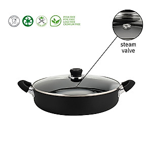 HUDSON Nonstick Paella Pan Hudson 11-inch Aluminum, 3.7 Qt