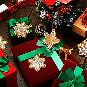 20 Pcs Christmas Gingerbread Snowflake Ornaments Mini Tree Hanging Decorations Silicone Christmas Ornaments Xmas Gingerbread Ornaments with Ropes for Christmas Tree Winter Crafts(20 Pcs, Snowflake)