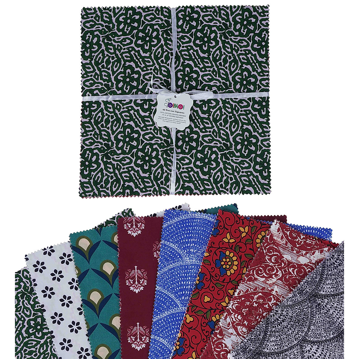 Precut 10-inch Prints Cotton Fabric Bundle Quilting Squares Charm Pack DIY Patchwork Sewing Craft-