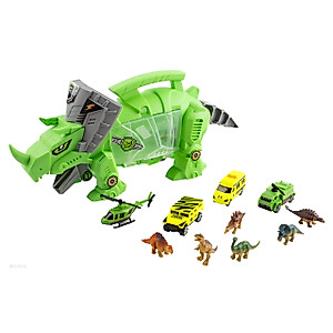 WolVolk Perfect Dinosaur Storage Carrier for Your Dinosaurs and Cars (Includes Mini Dinosaurs and car Toys)