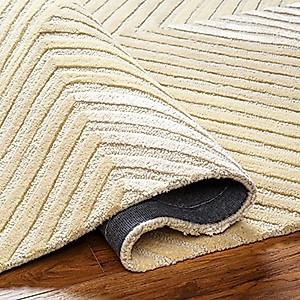 Hauteloom Juan Wool Living Room, Bedroom Area Rug - Contemporary - Bone, Driftwood, Nutmeg - 8' x 10'