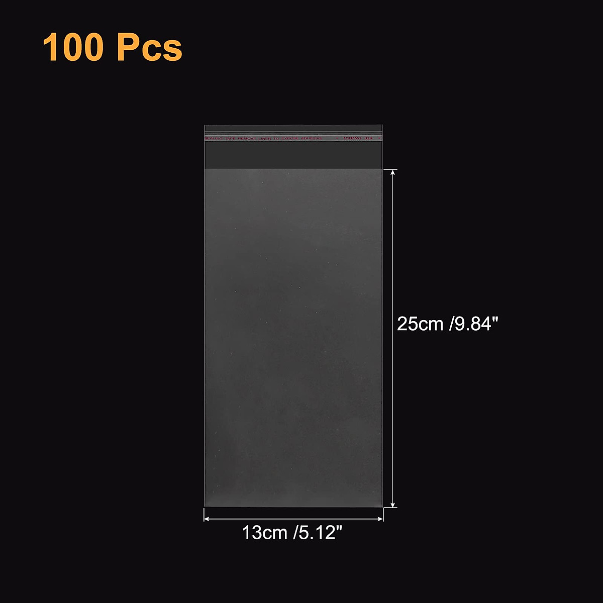 uxcell 100Pcs Clear Cello Bags, 5" x 10" Plastic Self Sealing OPP Cello Treat Bags Cello Poly Bags for Packing Cookies Candy Jewelry Gifts, Clear