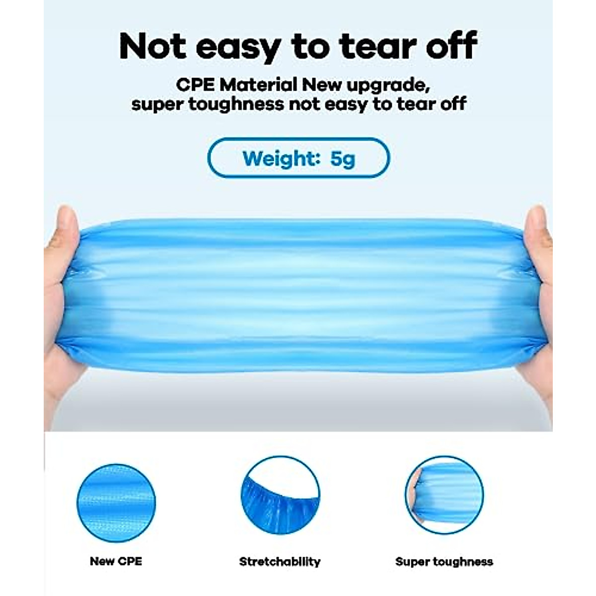 Shoe Covers Disposable -100 Pack（50 Pairs） Disposable Shoe & Boot Covers Waterproof Slip Resistant Shoe Booties, Durable Boot & Shoes Cover, One Size Fits All (CPE Plastic)