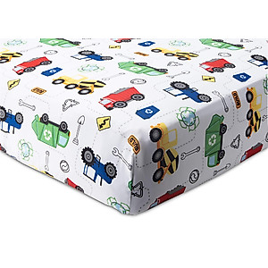 The Fun House Toddler 4pc Contruction Area Bed Set, Multicolor