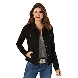 Wrangler Authentics Women's Stretch Denim Jacket, Black, X-Large