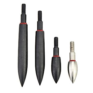 HNZMDY 12 Pcs Archery Arrow Field Points 100/150/200/250/300/350 Grain Bullet Points Screw in Broadheads (Black, 150 grain)